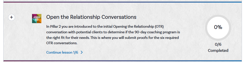 Complete your Opening the Relationship (OTR) conversations