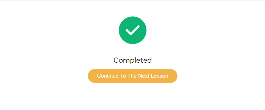 Lesson won't mark complete