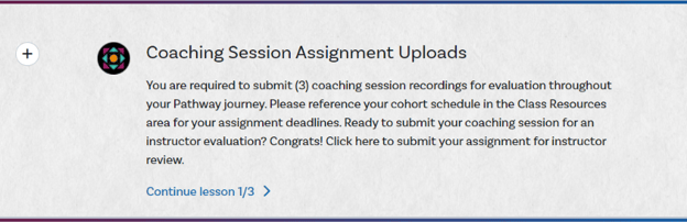 Pathway Coaching Session Assignments